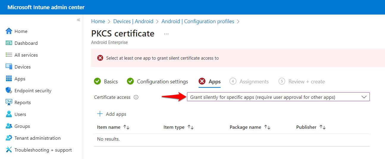 Android Intune Creating A User Initiated Vpn Profile With Certificate Authentication