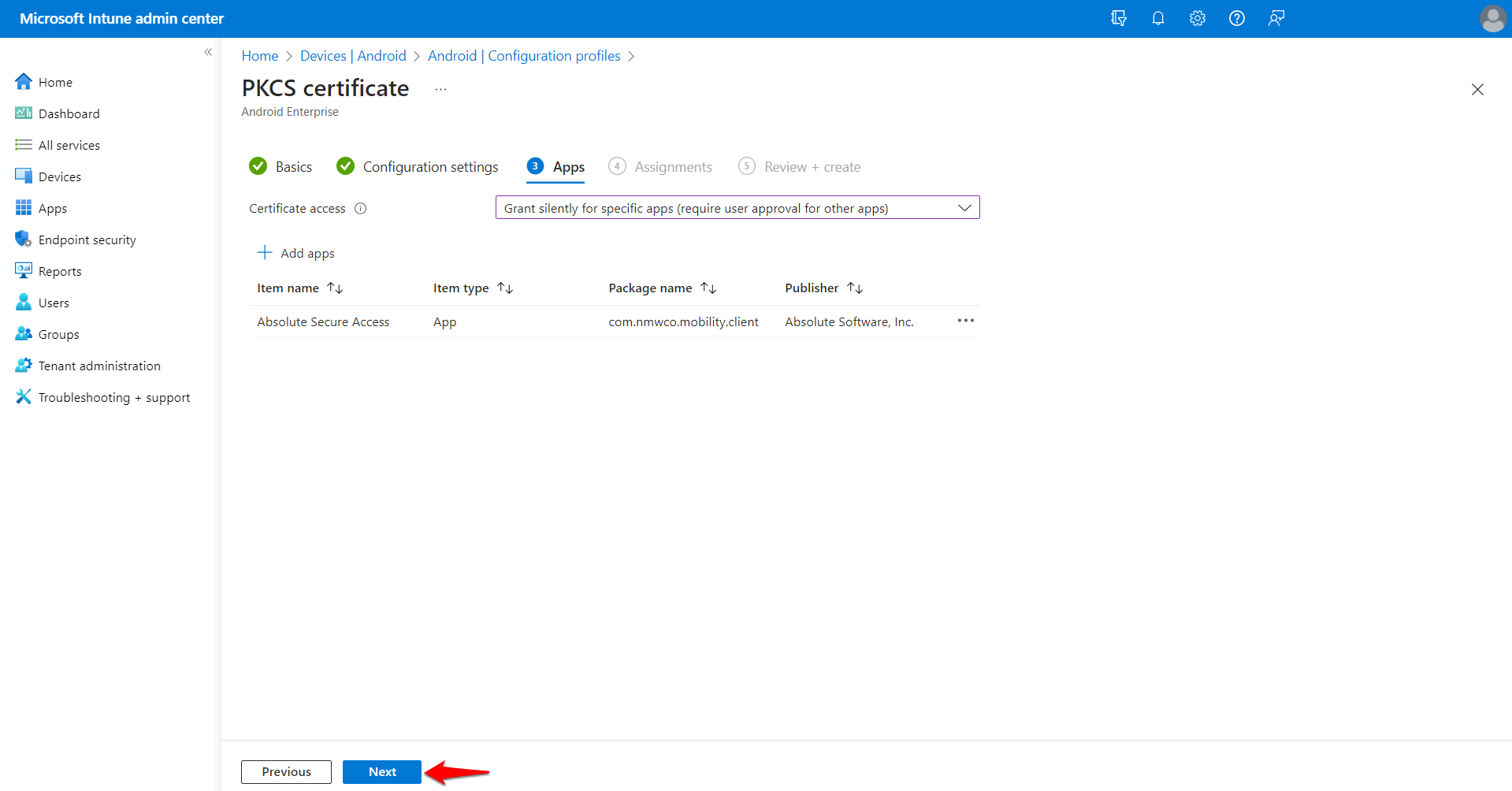 Android Intune Creating A User Initiated Vpn Profile With Certificate Authentication