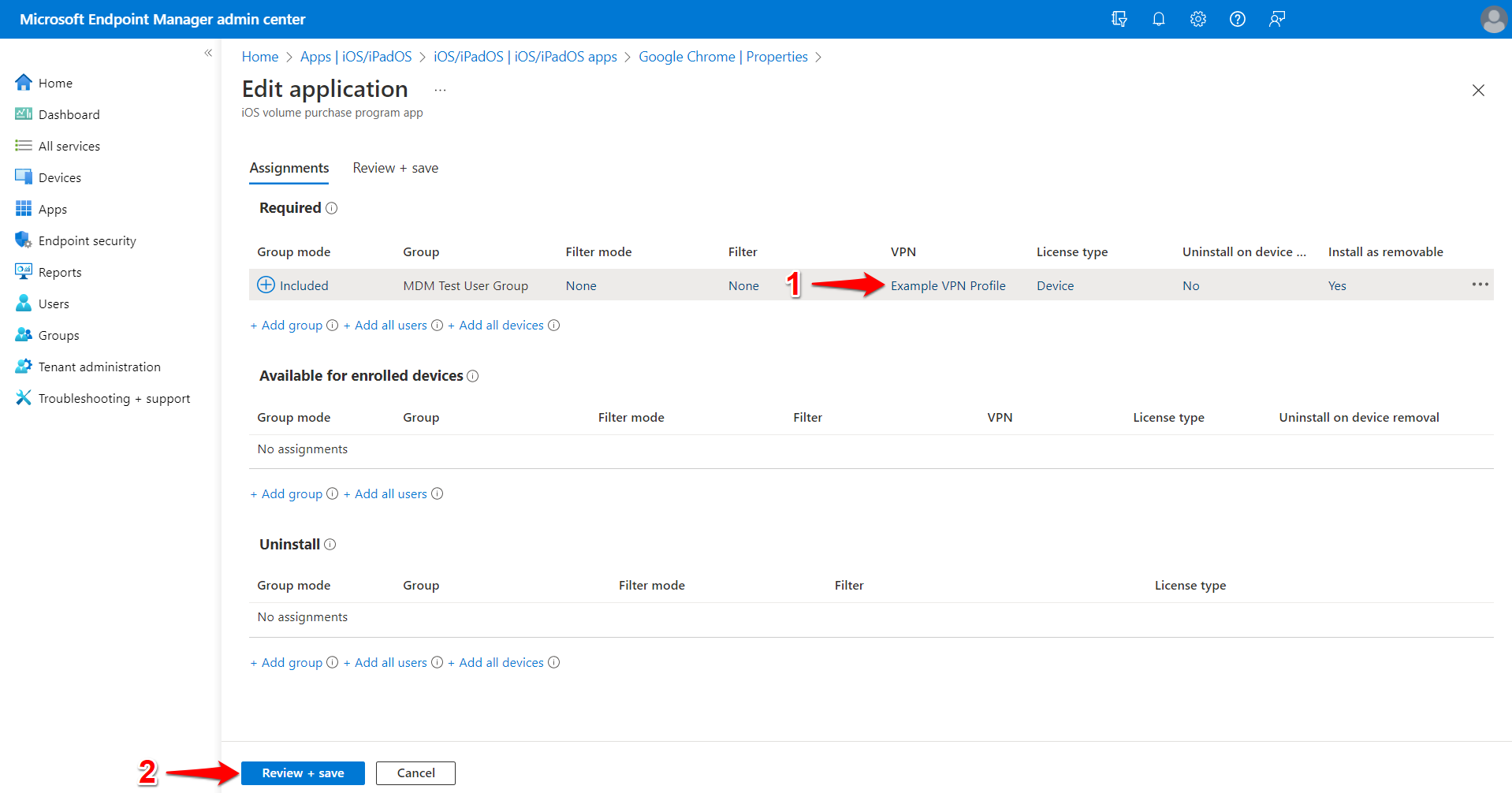iOS/iPadOS: Intune - Creating a Per-App VPN Profile with Certificate ...