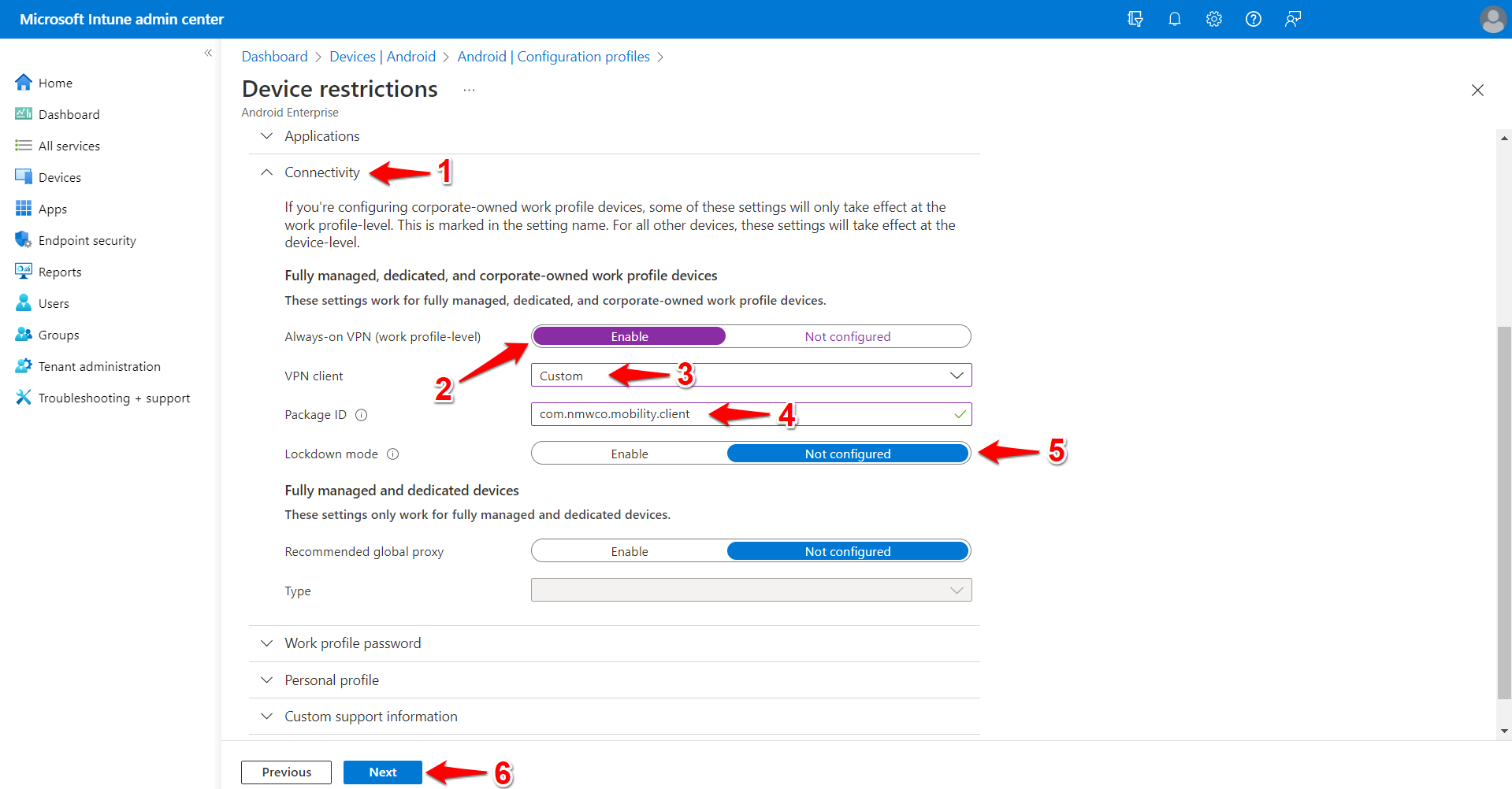 Android: Intune - Creating an Always-On VPN Profile