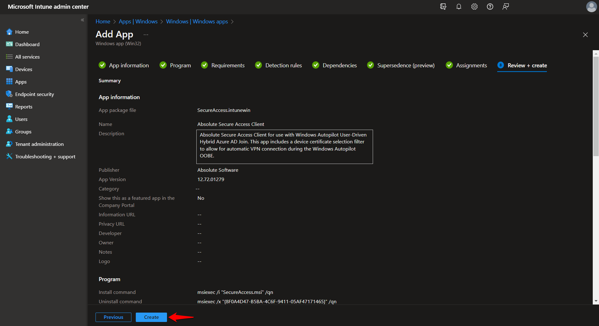 Windows Intune Configuring Absolute Secure Access For Use With Windows Autopilot User Driven