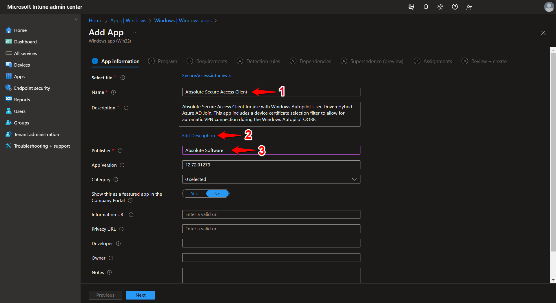 Windows: Intune - Deploying Absolute Secure Access