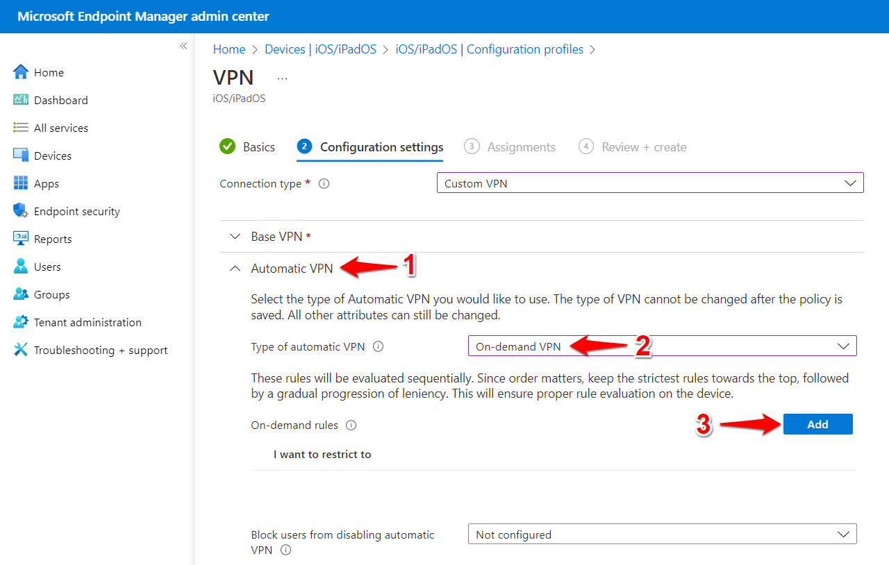 Iosipados Intune Creating An On Demand Vpn Profile With Certificate Authentication