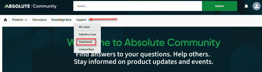 Downloading Absolute Secure Access Product Software